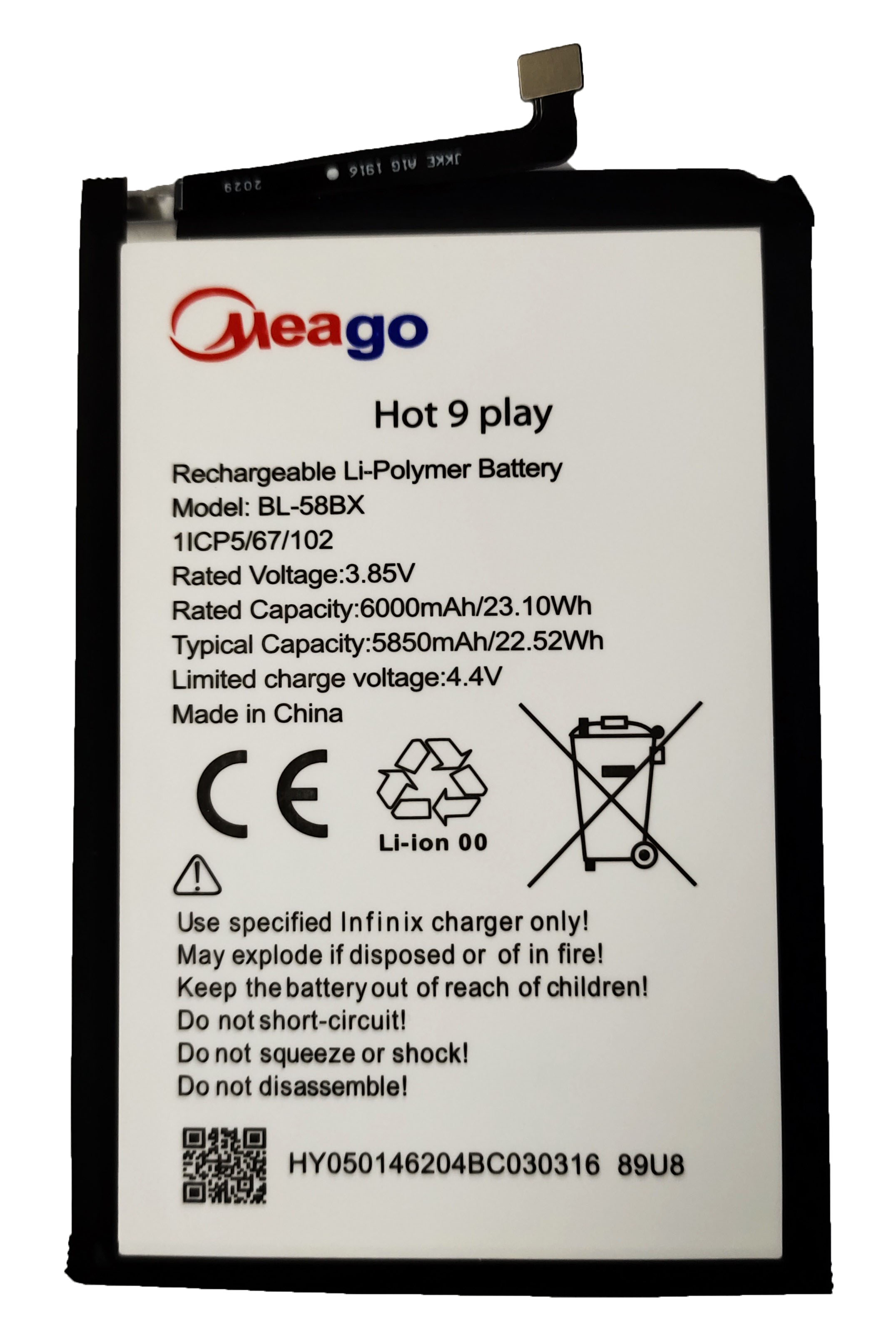 แบตเตอรี่ infinix Hot 9 Play (BL-58BX) รับประกัน 3 เดือน แบต infinix ...