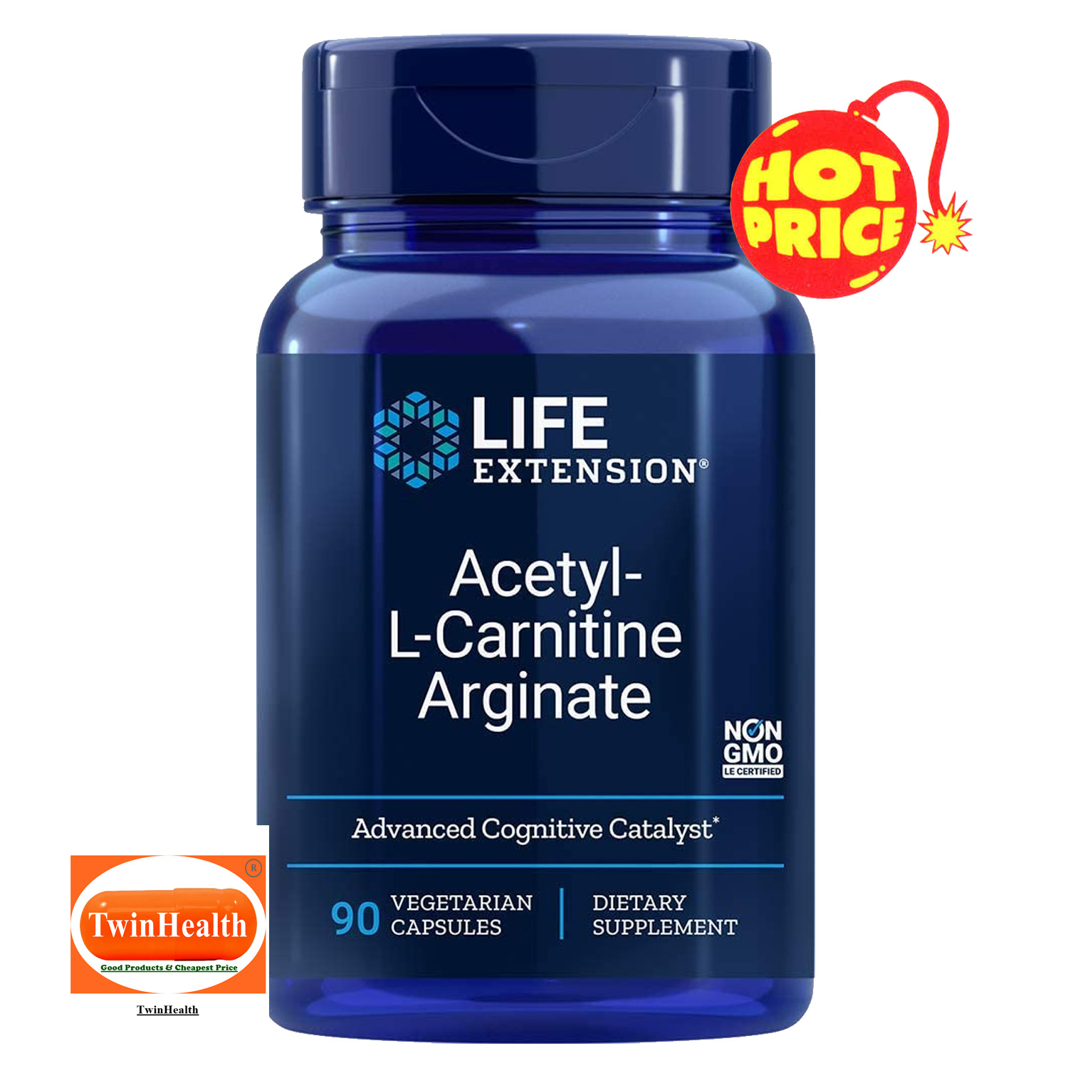 Life Extension ACETYL-L-CARNITINE ARGINATE / 90 Vegetarian Capsules ...
