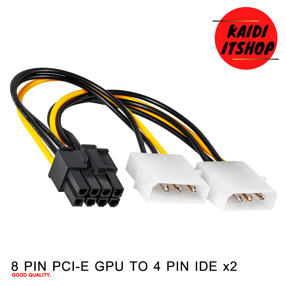 สายแปลง 4 Pin 2 หัวออก 8 Pin PCI-E GPU การ์ดจอ กราฟฟิกการ์ด โมเล็กซ์ อแดปเตอร์ Dual Molex LP4 4 ...