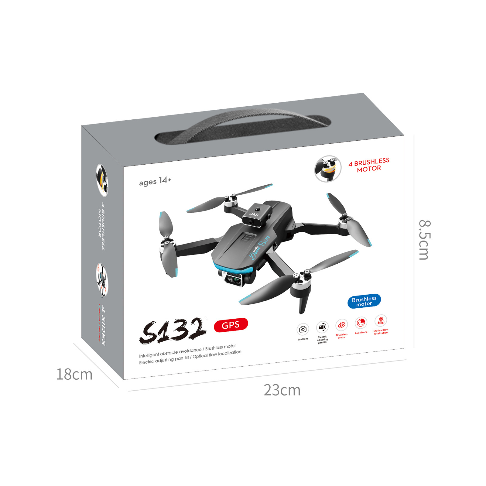 โดรนบังคับ S132 Brushless Drone มอเตอร์บัสเลส บินนิ่ง มีกล้อง 2 ตัว โดรนGPS | Lazada.co.th