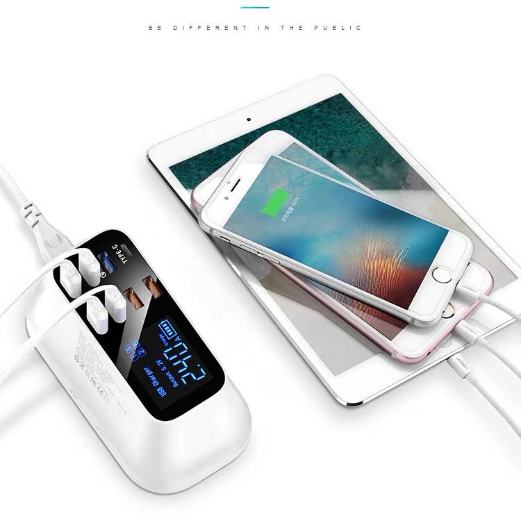 New 8-port ช่องพร้อมช่องType-C USB LCD Display mobile phone fast charge ...