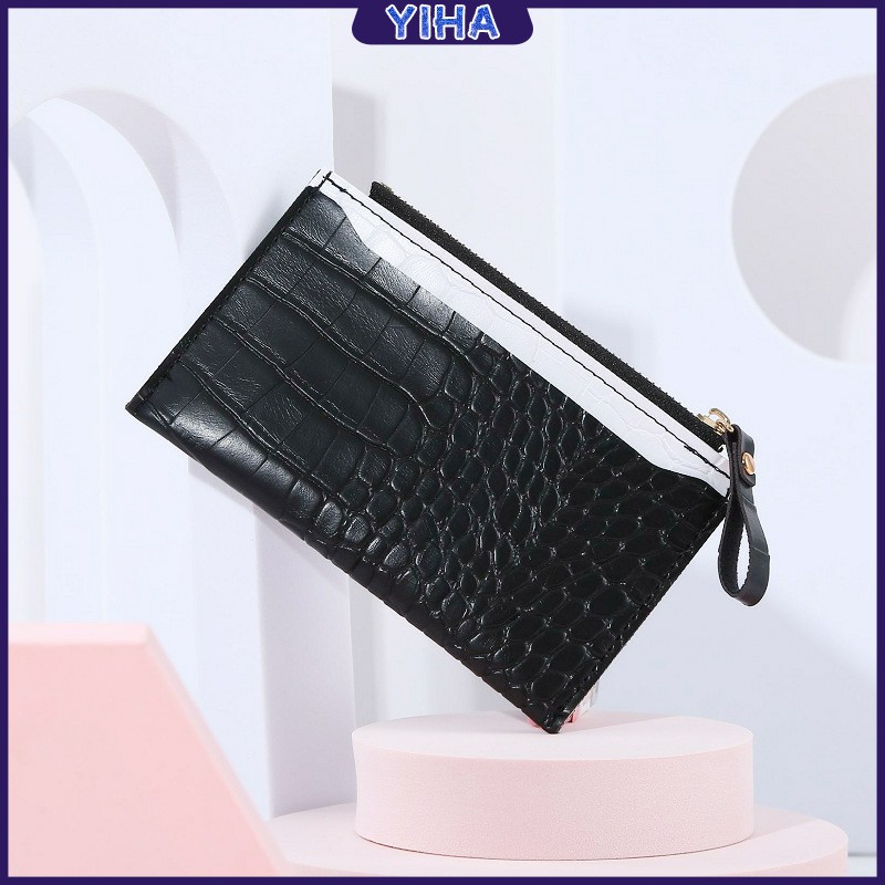 Yiha กระเป๋าสตางค์ กระเป๋าใส่เหรียญปั้มลายคลายหนังจระเข้ coin purse มี ...