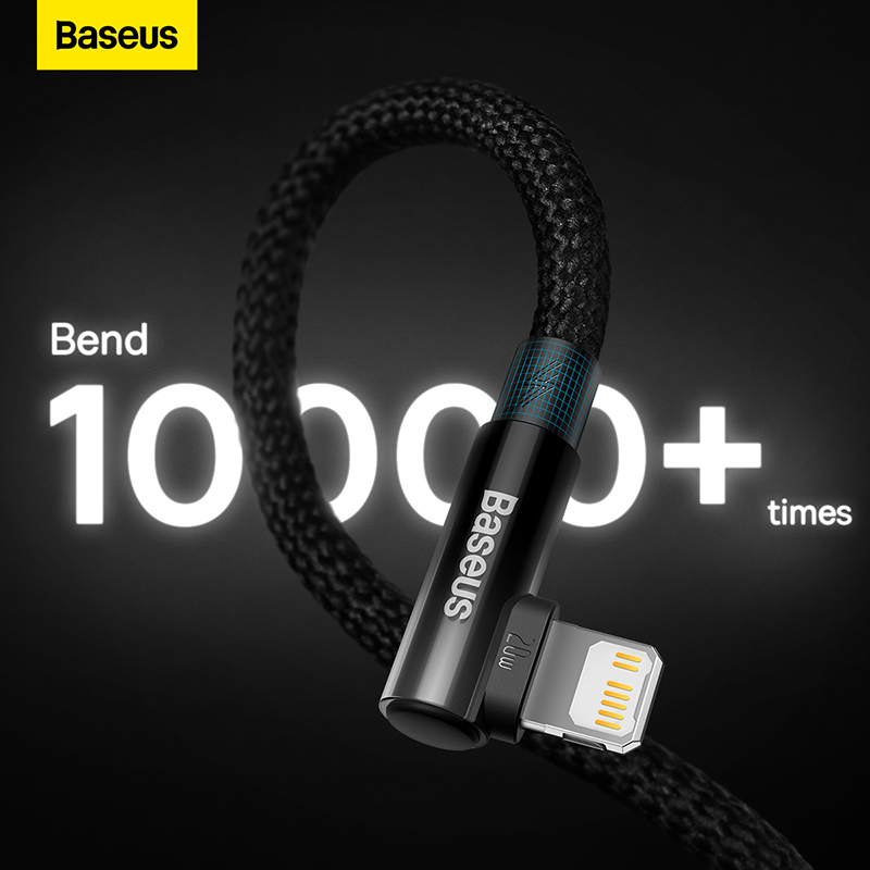 Baseus PD20W Fast Charging Cable for iPhone 13 12 11 Pro Max 90 degree ...