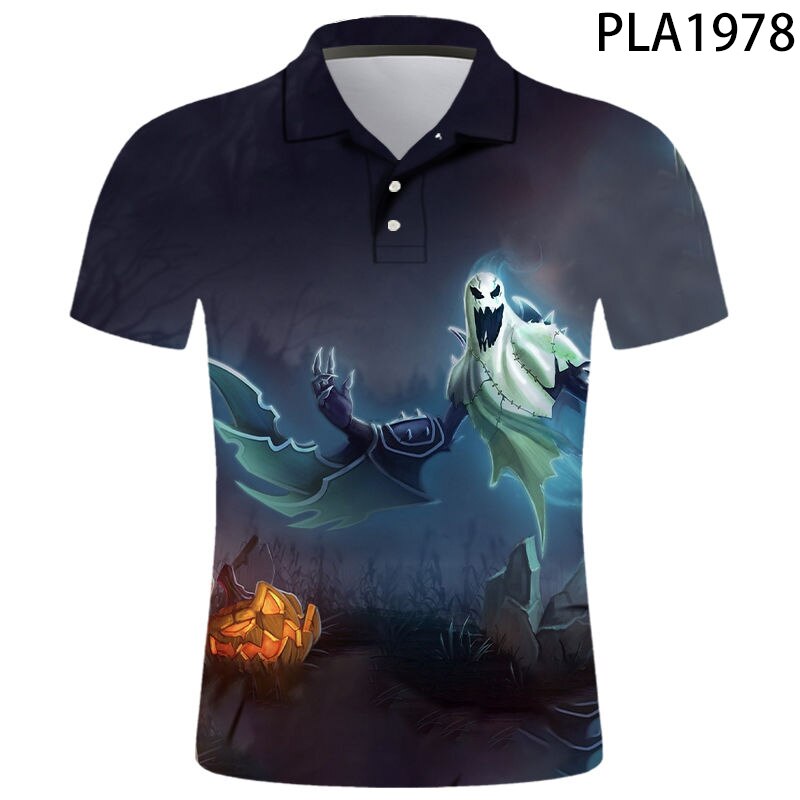 3D Printed Halloween Pumpkin Hombre Camisas De Polo Comics Men Polo ...