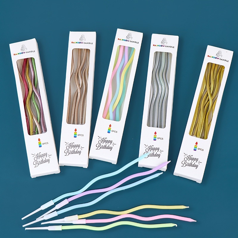 A154 เทียนวันเกิด เทียนปักเค้กแบบเกลียวโค้ง ราคาถูกที่สุด️️ พร้อมส่งใน ...