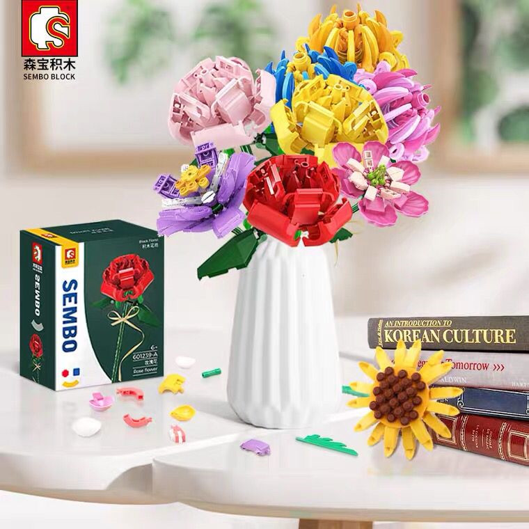SEMBO BLOCK เลโก้ดอกไม้ ตัวต่อ lego flower เลโก้ดอกไม้ วัสดุเอบีเอส ...
