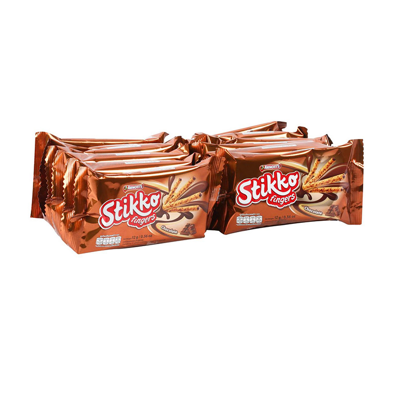 Stikko Fingers Wafer Cream Chocolate 12 g x 12.สติ๊กโก้ ฟิงเกอร์ เวเฟอร ...