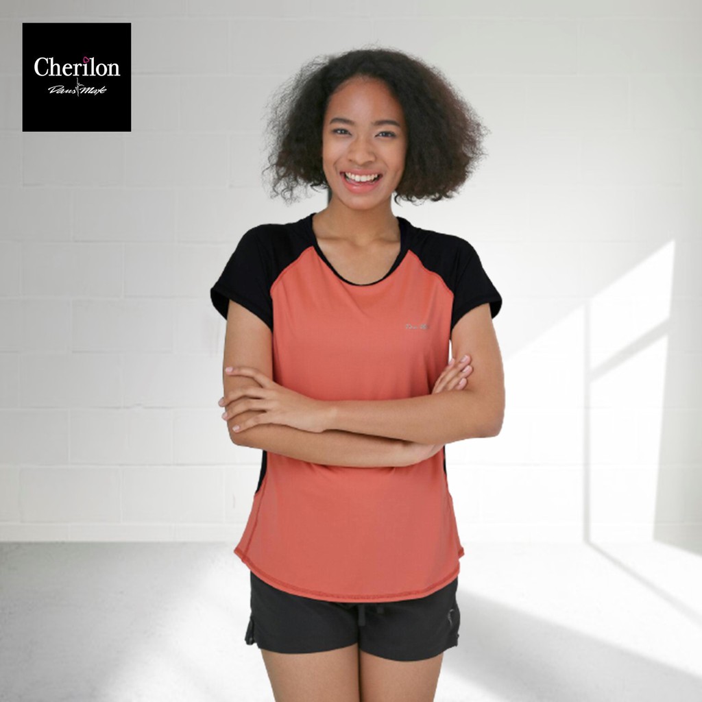 Cherilon Dansmate เสื้อออกกำลังกาย เสื้อยืด ผู้หญิง คอกลม ผ้ายืดหยุ่น เบา ระบายอากาศดี ไม่ย้วย ...