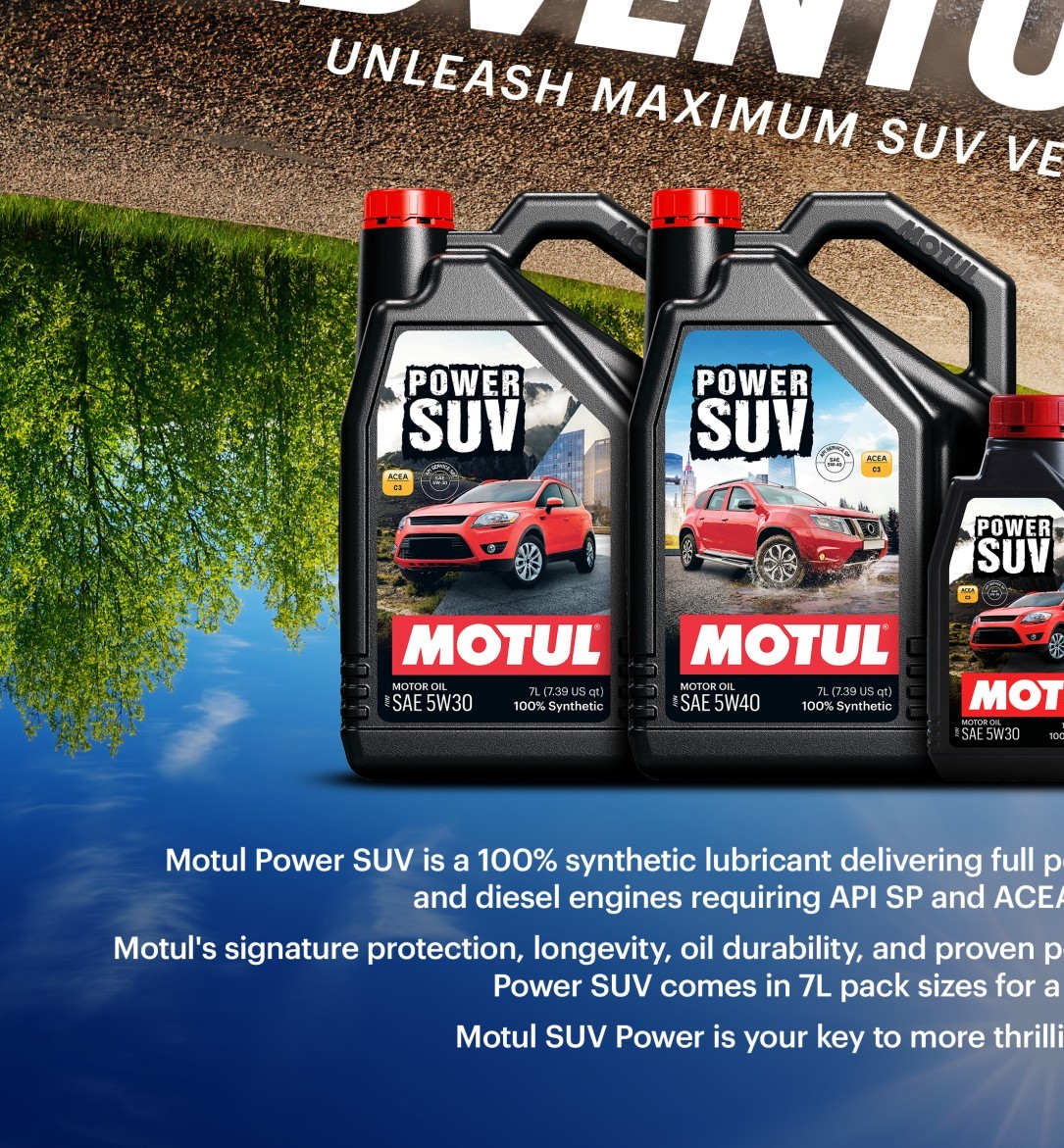 โมตุล น้ำมันเครื่องสังเคราะห์แท้ 100% Motul POWER SUV 7 ลิตร 5W30 5W40 ...