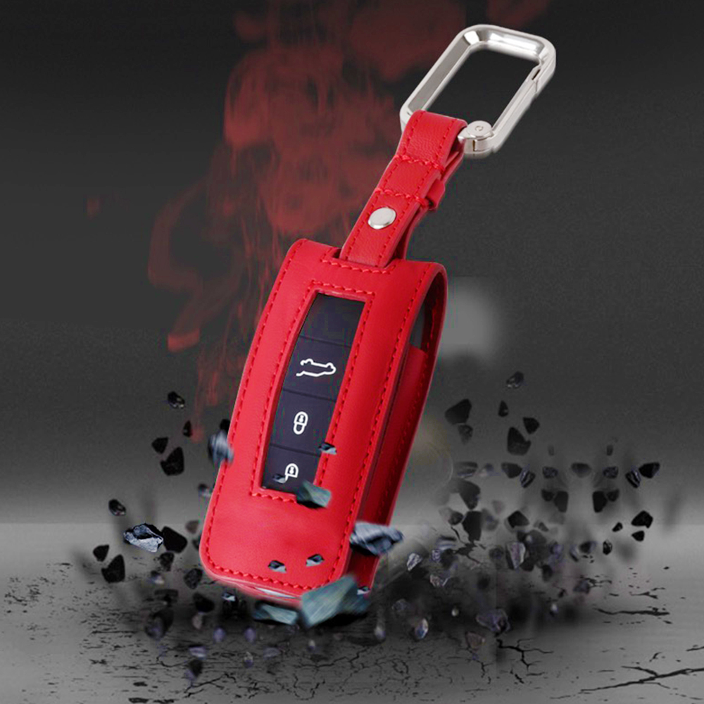 Leather Key Cover For Porsche Panamera Cayenne 992 911 Alarm Remote ...