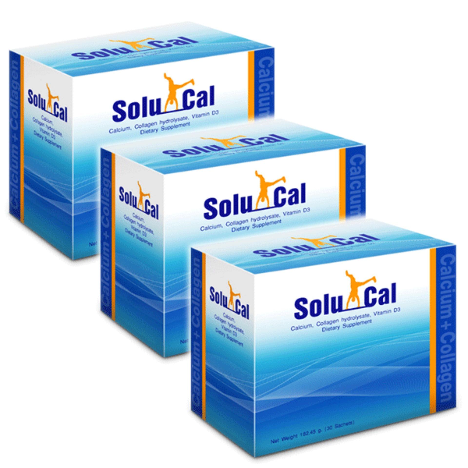 6 Box กล่อง โซลูแคล Solucal Calcium Collagen VitaminD3 30 Sachets ...