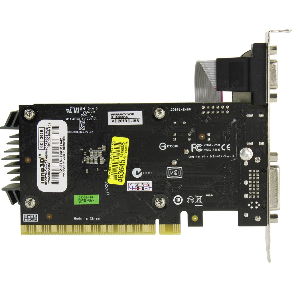 การ์ดจอแสดงผล VGA Nvidia GeForce GT 730 INNO3D 2GB DDR3 (N730-1SDV-E3BX ...