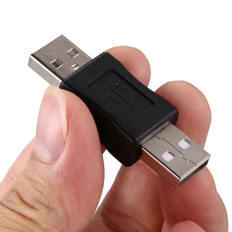 2X USB A Male to Male Connector Adapter Black - dyerdt745cfy7 - ThaiPick