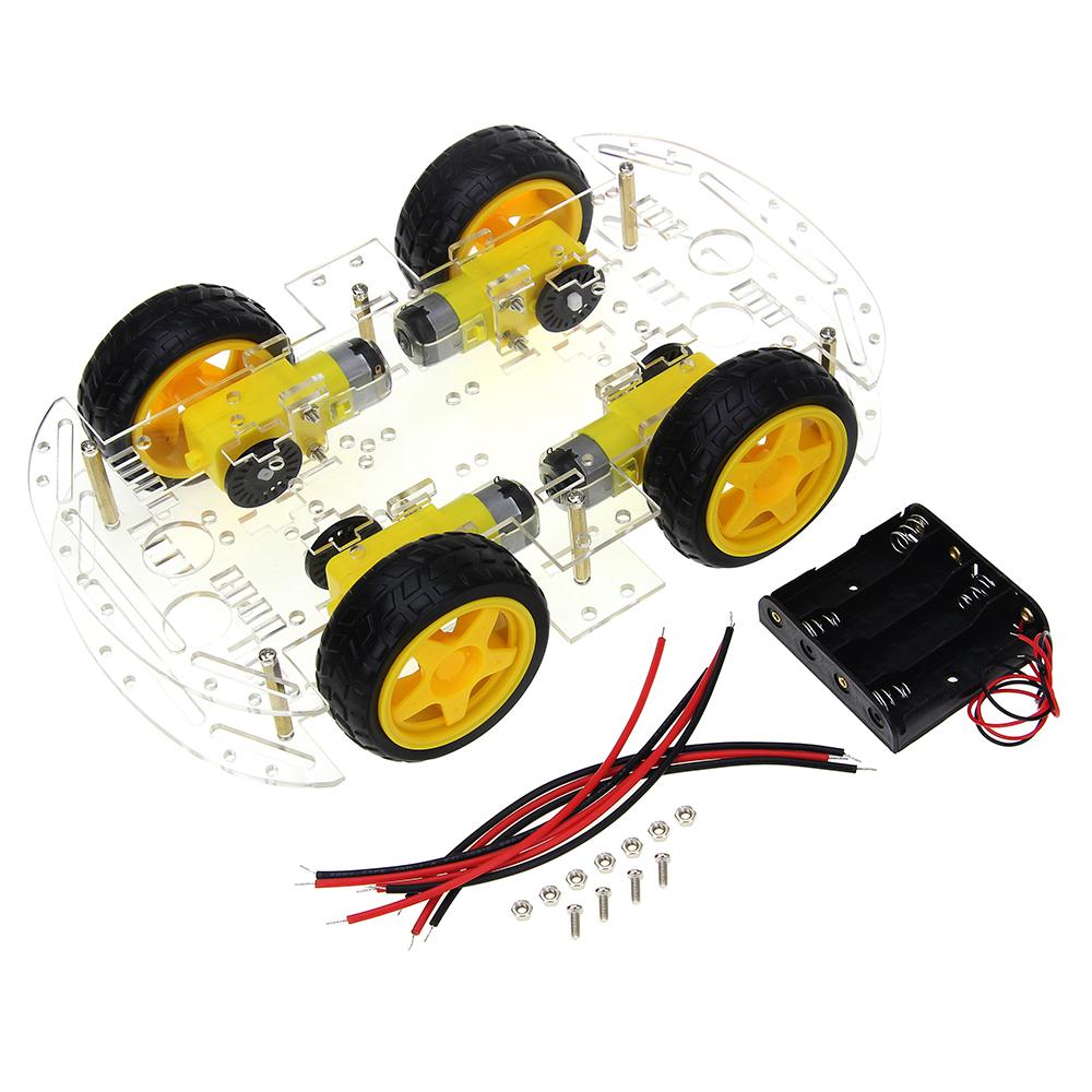 Smart Car Kit 4WD Smart Robot Car Chassis Kits with Speed Encoder and ...