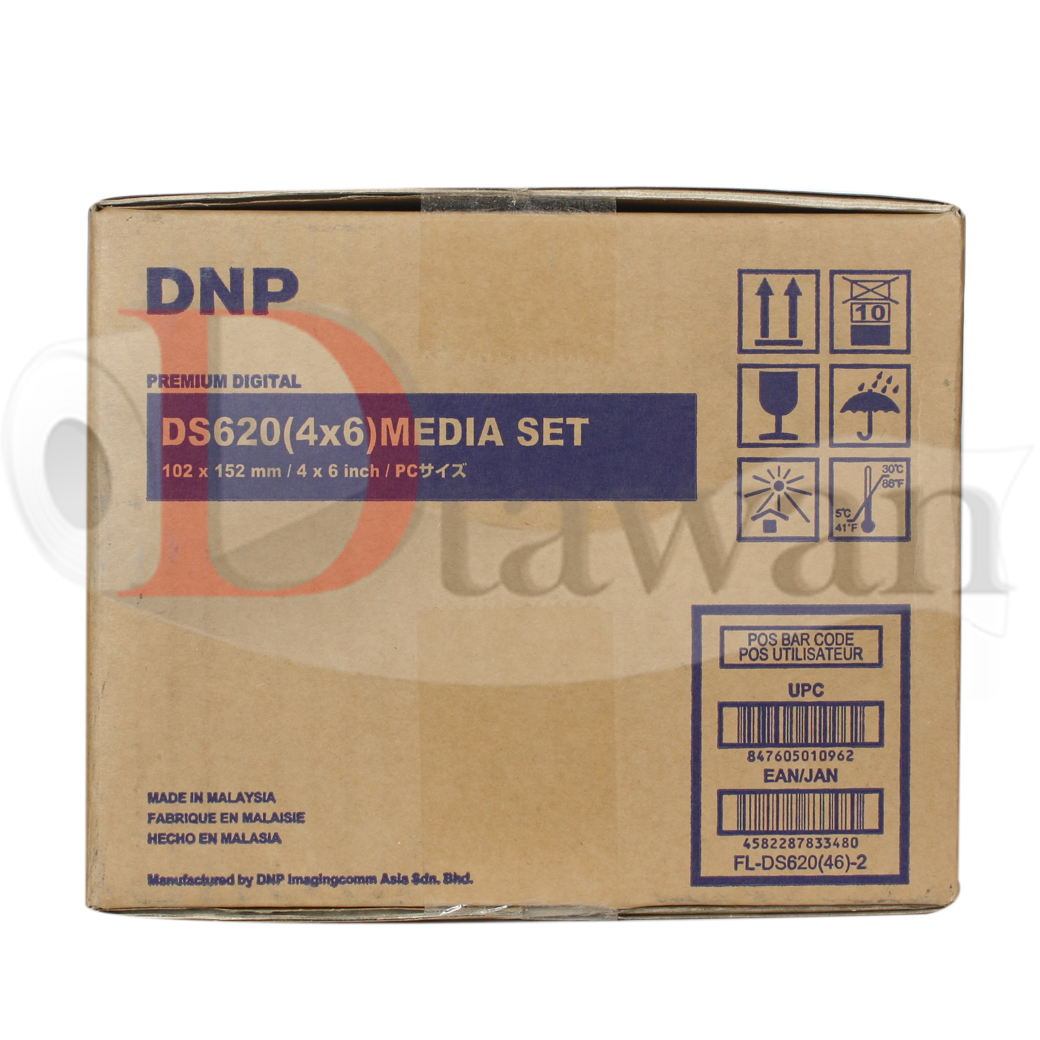 DTawan กระดาษ DNP DS620 4"x6" ของแท้ 100% 2 ม้วน กระดาษโฟโต้ DNP กระดาษพิมพ์ภาพ สำหรับปริ้นเตอร์ ...