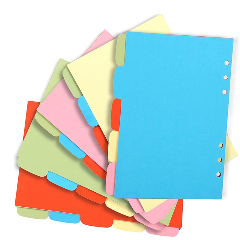 [COD][จัดส่งฟรี]10 Sets A6 Subject Dividers Paper Sheet, Punched File ...