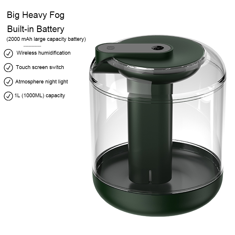 USB Humidifier 2000 mAh Large Capacity 1L Ultrasonic Silent Water ...