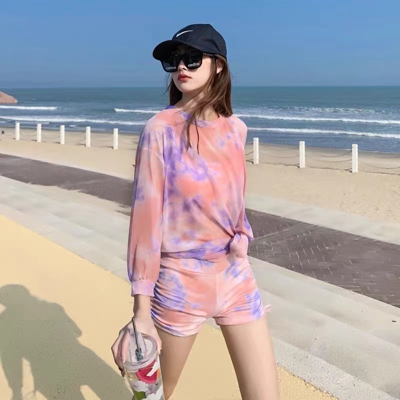 40-58KG ชุดว่ายน้ำมัดย้อมเสื้อคลุม เสื้อคลุมกันแดดได้ดี ชุดว่ายน้ำแฟชั่นสตรี swimsuit 8277 - HY ...