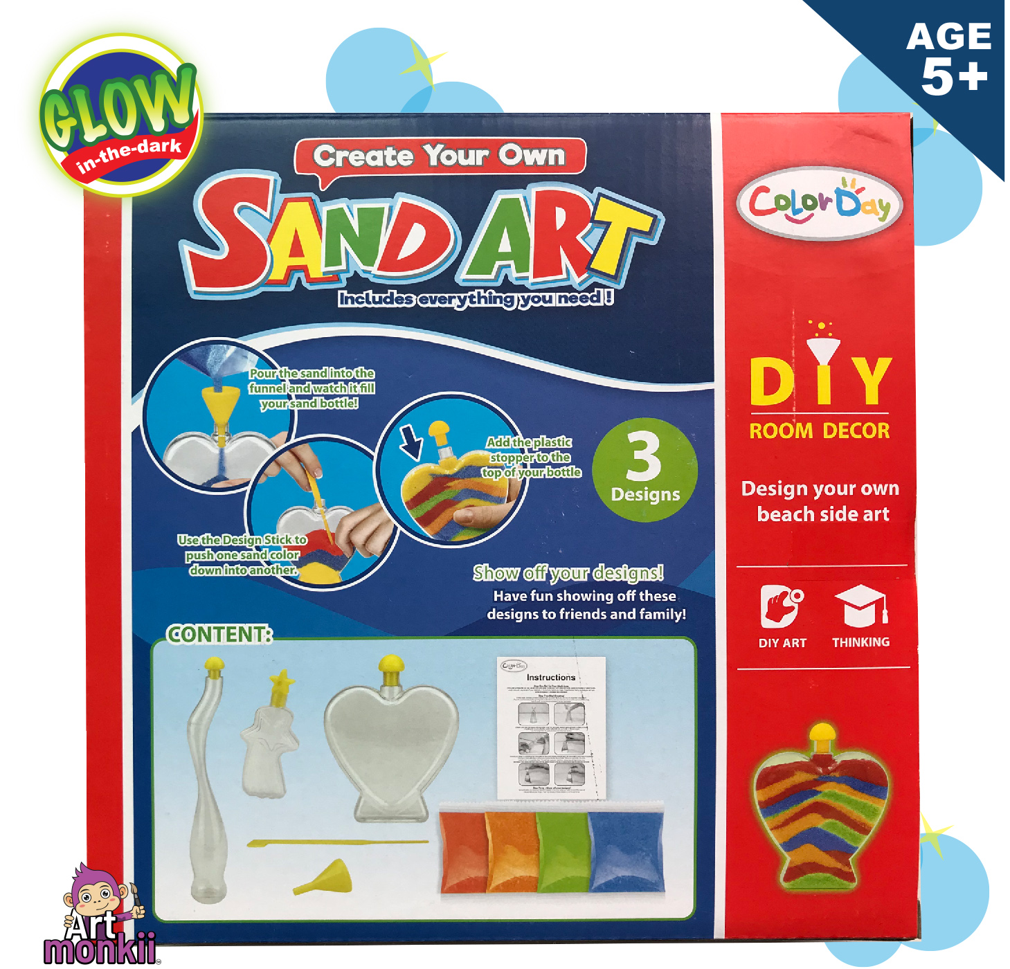 Glow in the Dark Sand Art Bottle,Kids crafts, Kids Toys, Kids arts ...