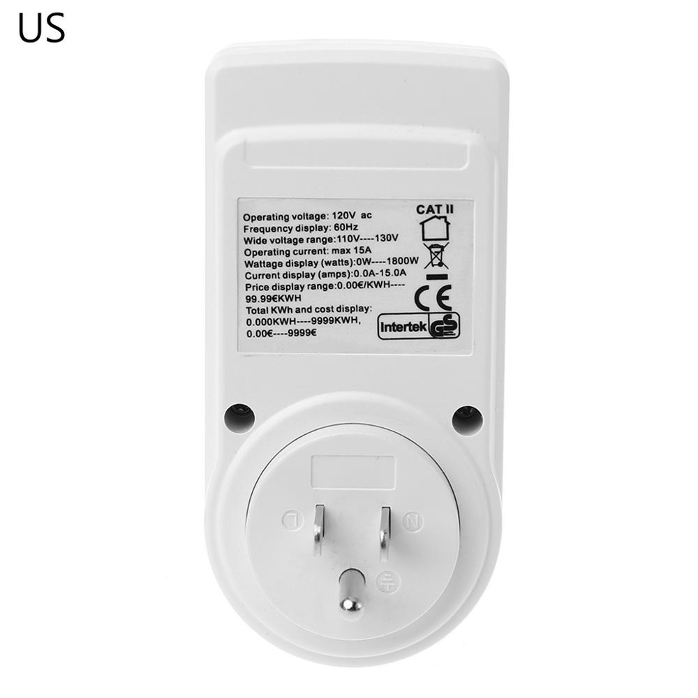 Digital Power Meter Socket EU/US/UK Plug Energy Meter Current Voltage ...