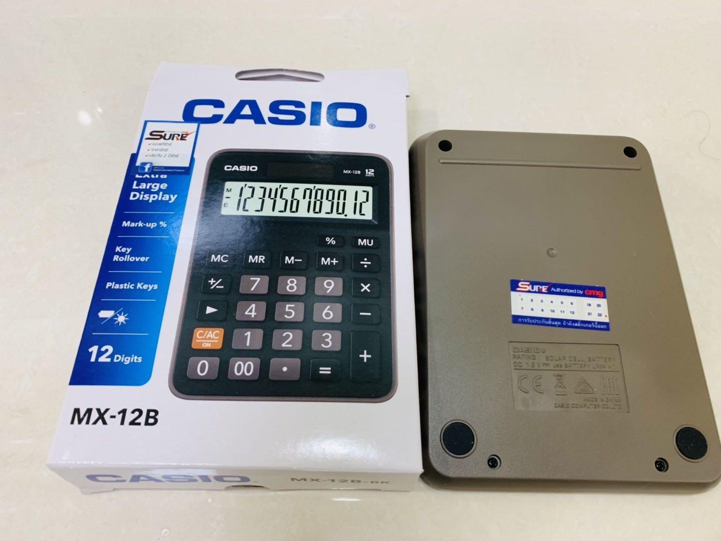 Casio เครื่องคิดเลข ขนาดกะทัดรัด รุ่น MX-12B(Black)12 หลัก เหมาะสำหรับ ...