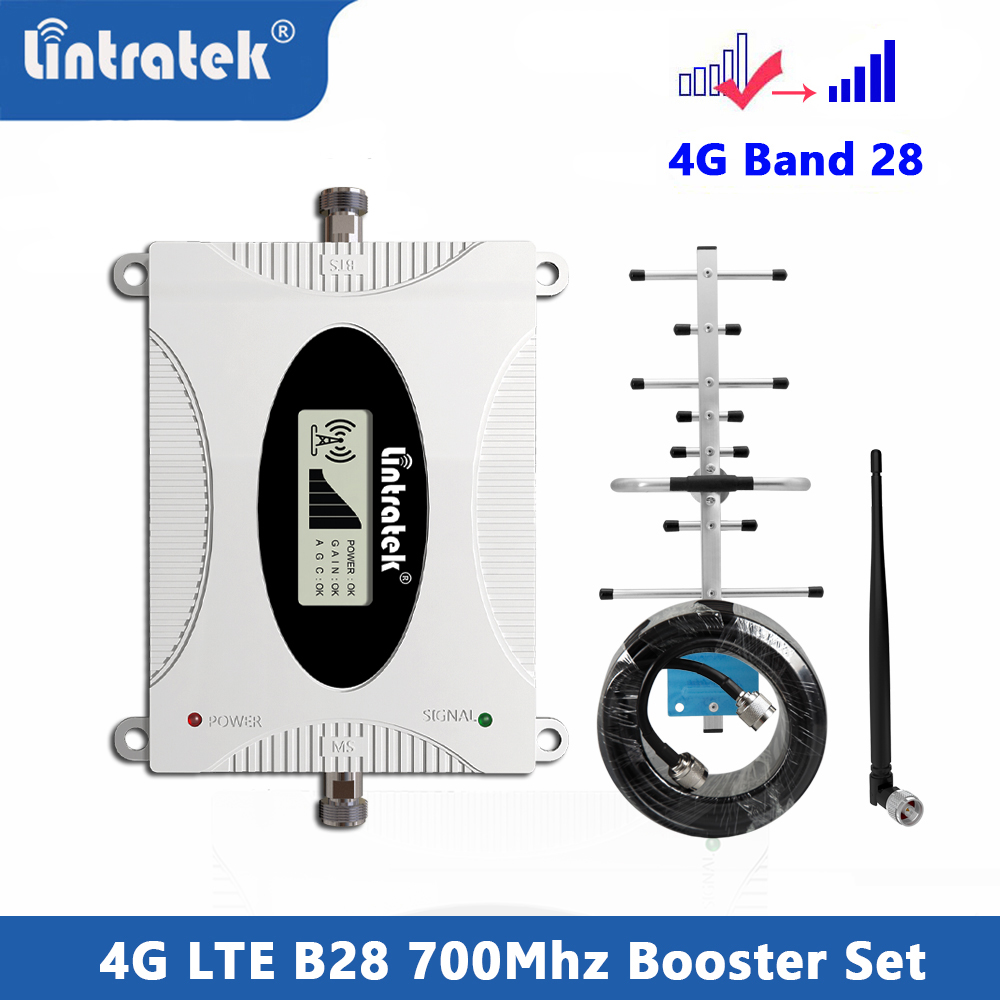 Lintratek 4G Band 28 LTE 700โทรศัพท์มือถือ Mhz เครื่องย้ำสัญญาณ65dB Gain LTE Cellular สัญญาณ ...