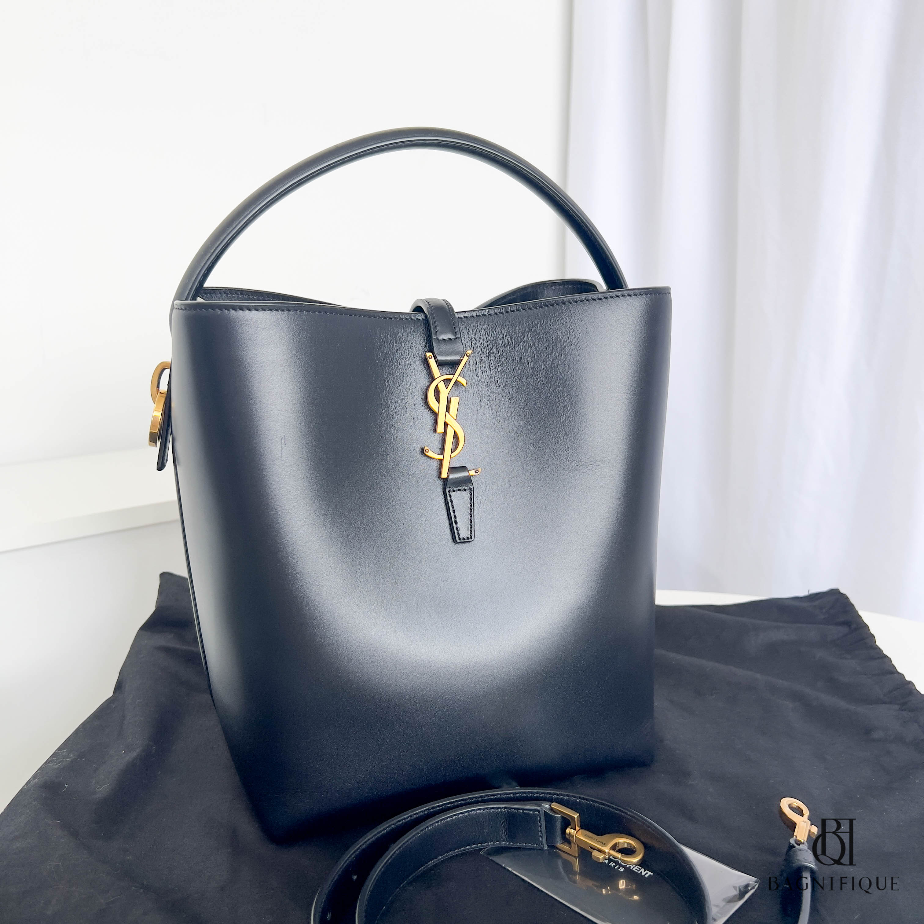 NEW YSL BUCKET 8 BLACK CALF GHW - BNF BRANDNAME - ThaiPick
