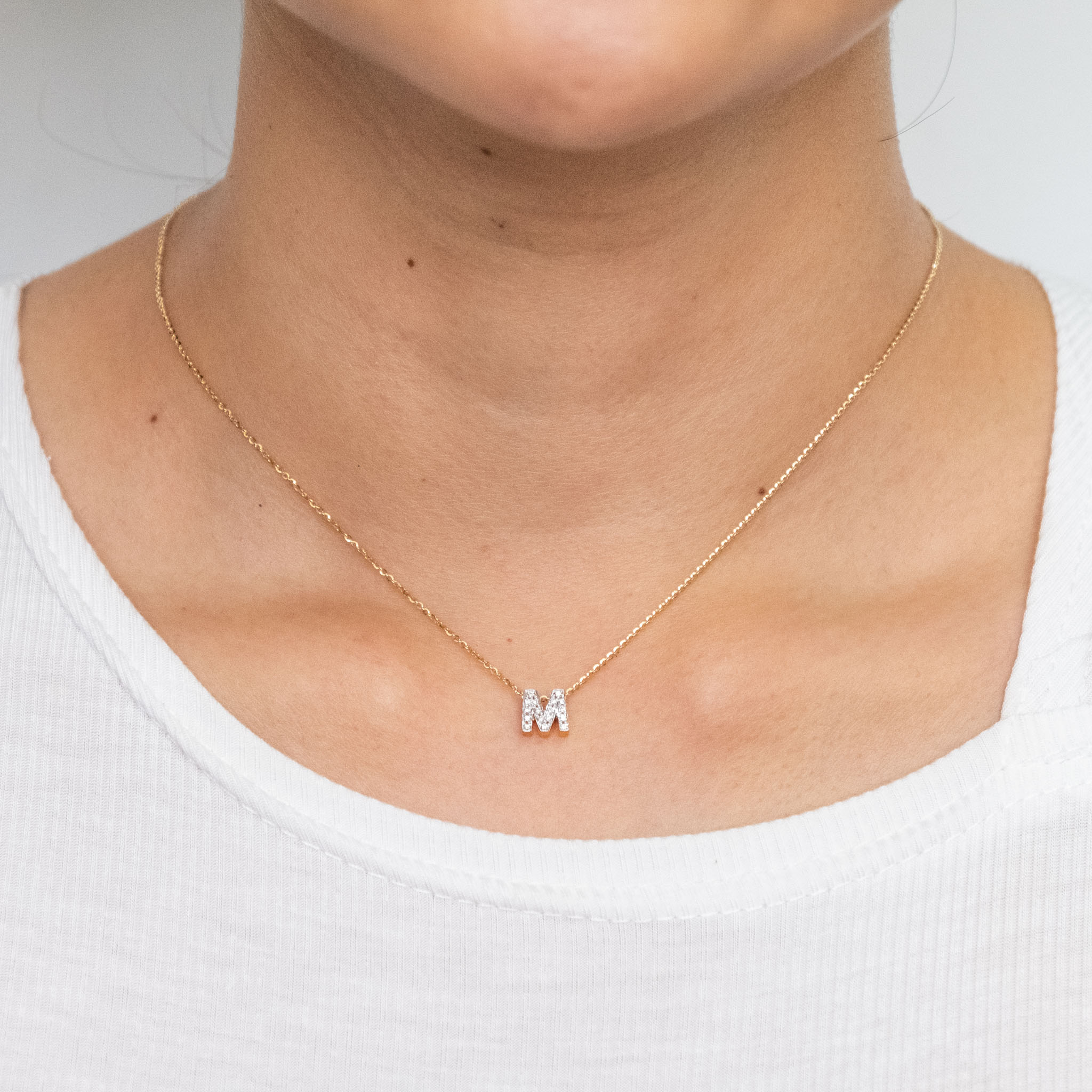 Happy Jewelry จี้เพชรแปลอักษร (M) ทองแท้ 9k 37.5 เพชรเกสร PD205 - Happy ...