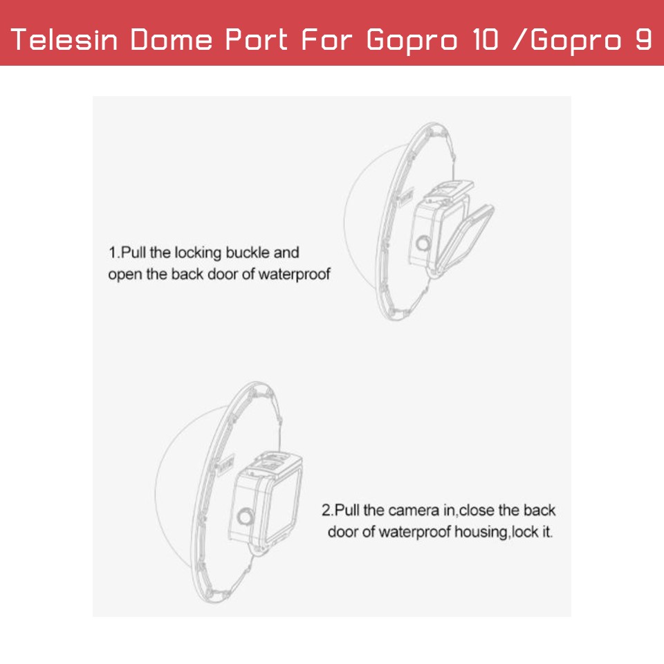 [Clearance] TELESIN Dome Port โดมกันน้ำ กล้อง Gopro Hero 11 10 9 Gopro 8 โดม ถ่ายผิวน้ำ ครึ่งบก ...