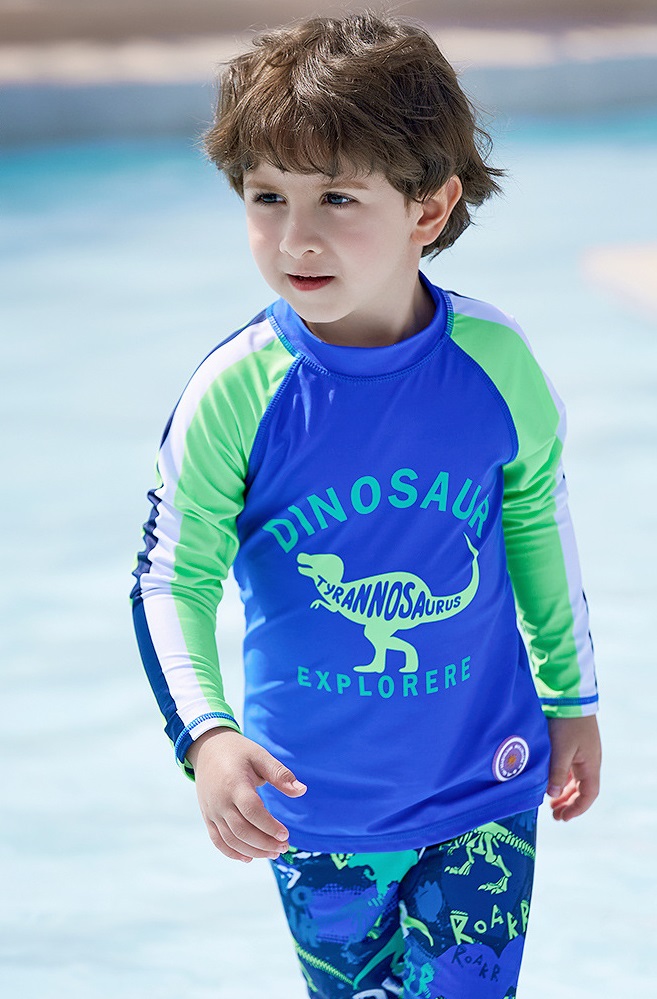 Uwae ชุดว่ายน้ำเด็ก ชุดว่ายน้ำเด็กชายกันยูวี Dino Explorer รุ่น UV310 - Uwae Land - ThaiPick