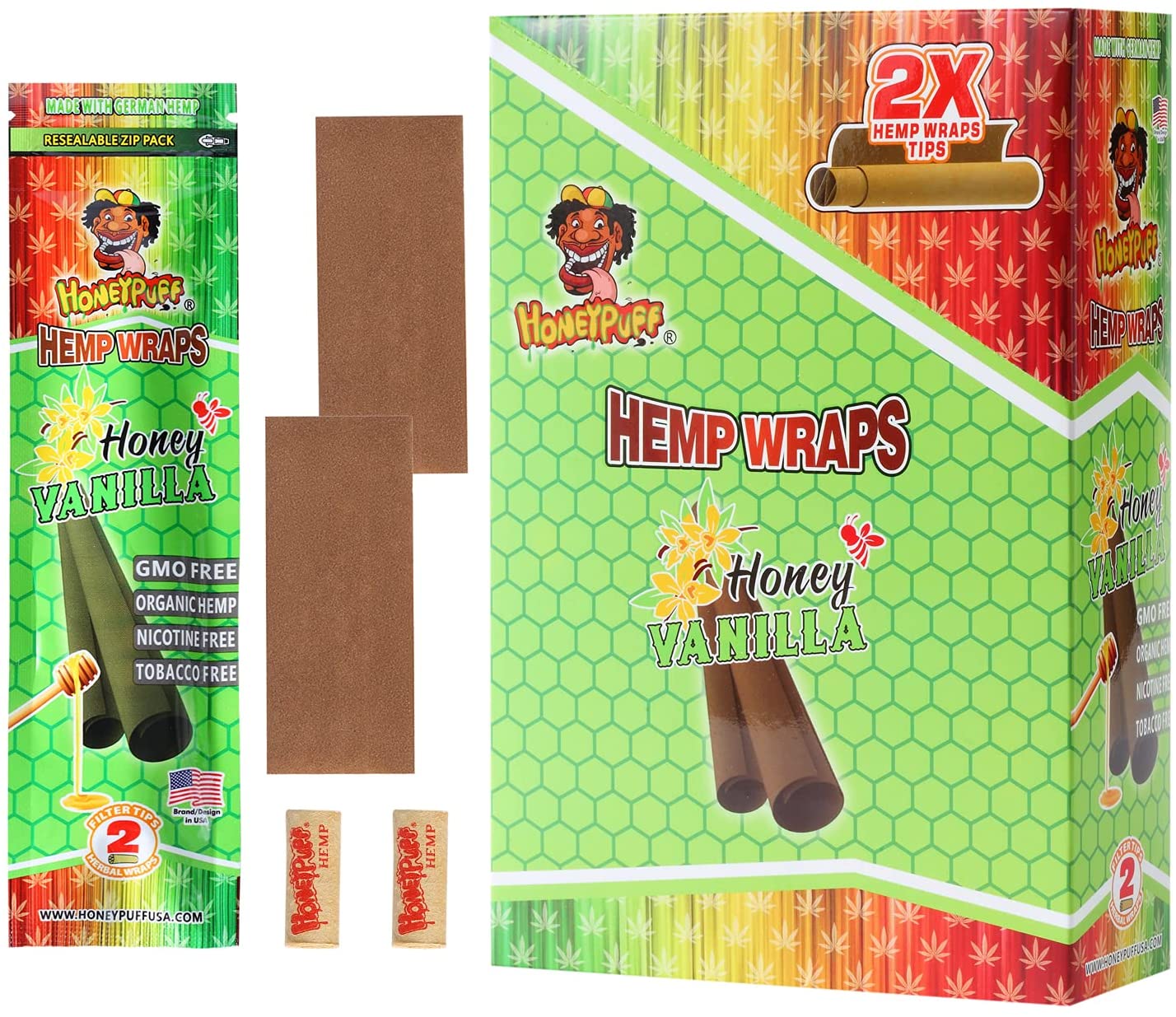 กระดาษบรั้น กระดาษโรลรสช็อคโกแลต องุ่น Honeypuff FLAVOURED HEMP WRAPS 2 ...