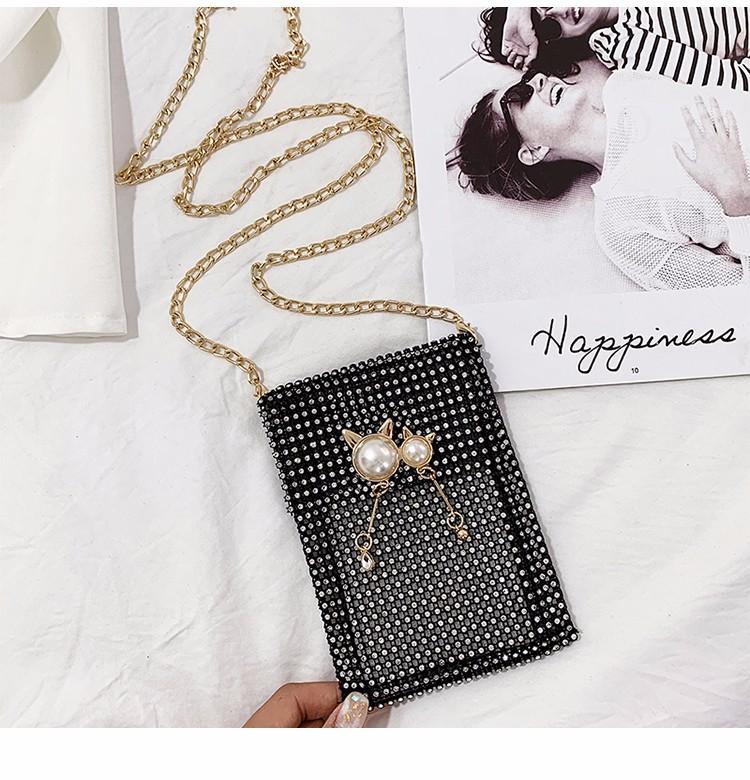 GUCSELECTED(B1022) -กระเป๋าสะพายข้างวิ้งๆแต่งด้วยมุกหูแมวน่ารัก กระเป๋าสะพายข้างผู้หญิงกระเป๋า ...