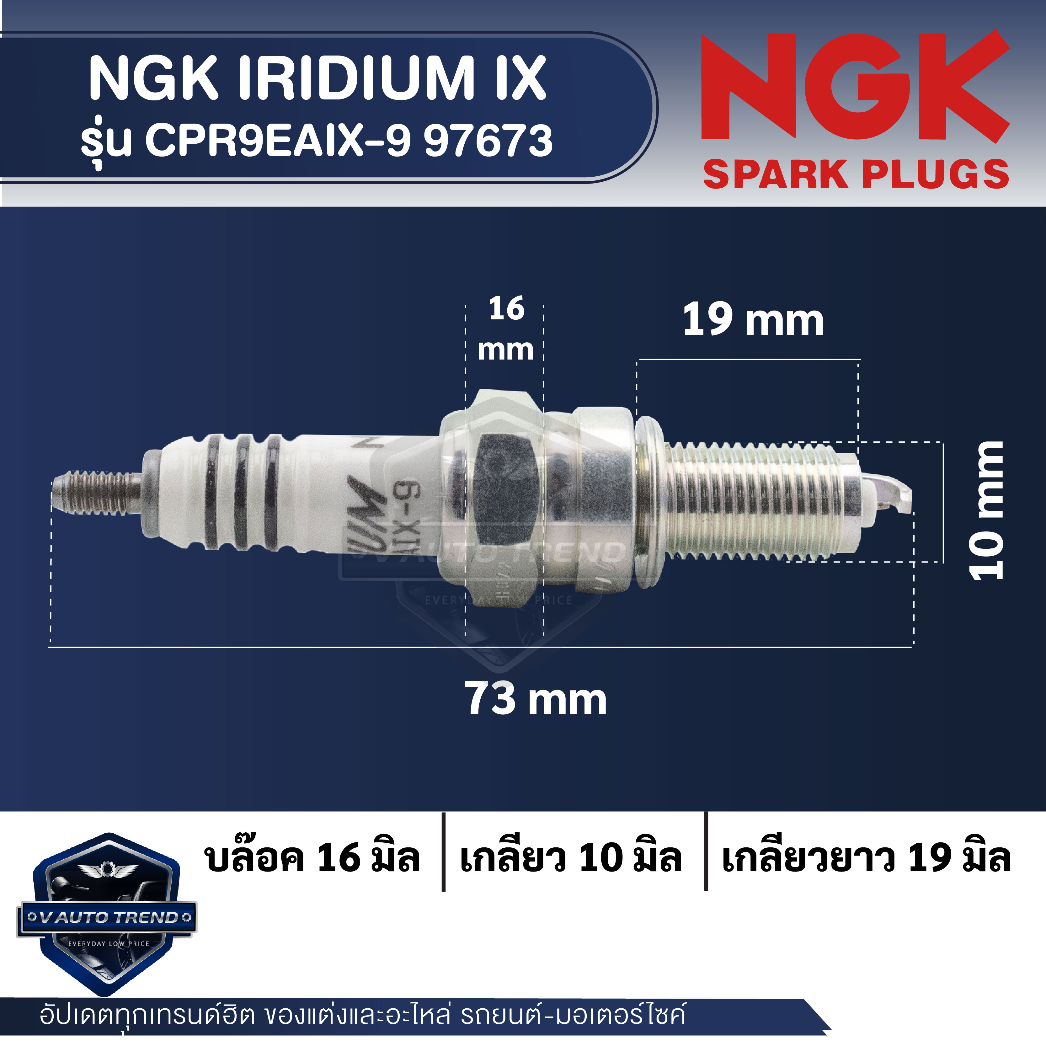 NGK IRIDIUM IX หัวเทียน รุ่น CPR9EAIX-9 (97673) Honda CB150RHonda ...