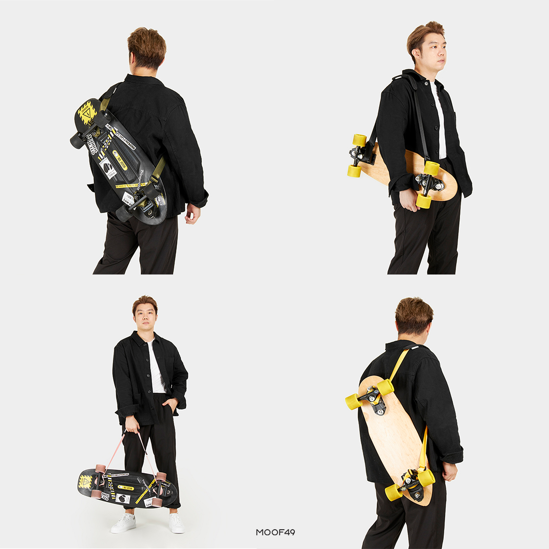 MOOF49 | Skate Strap สายคล้อง สะพาย สายรัด เซิร์ฟสเก็ต มี 4 สี (ดำ/เหลือง/ชมพู/เขียว) ปรับความ ...