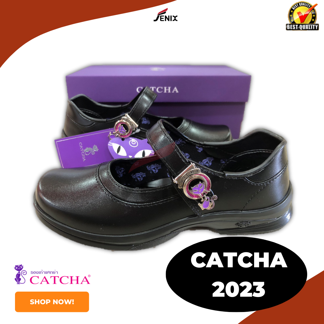 รองเท้านักเรียนหญิงCatcha CX02C,CX03C,CX04C รุ่นใหม่ล่าสุด 2023 สีดำ ...