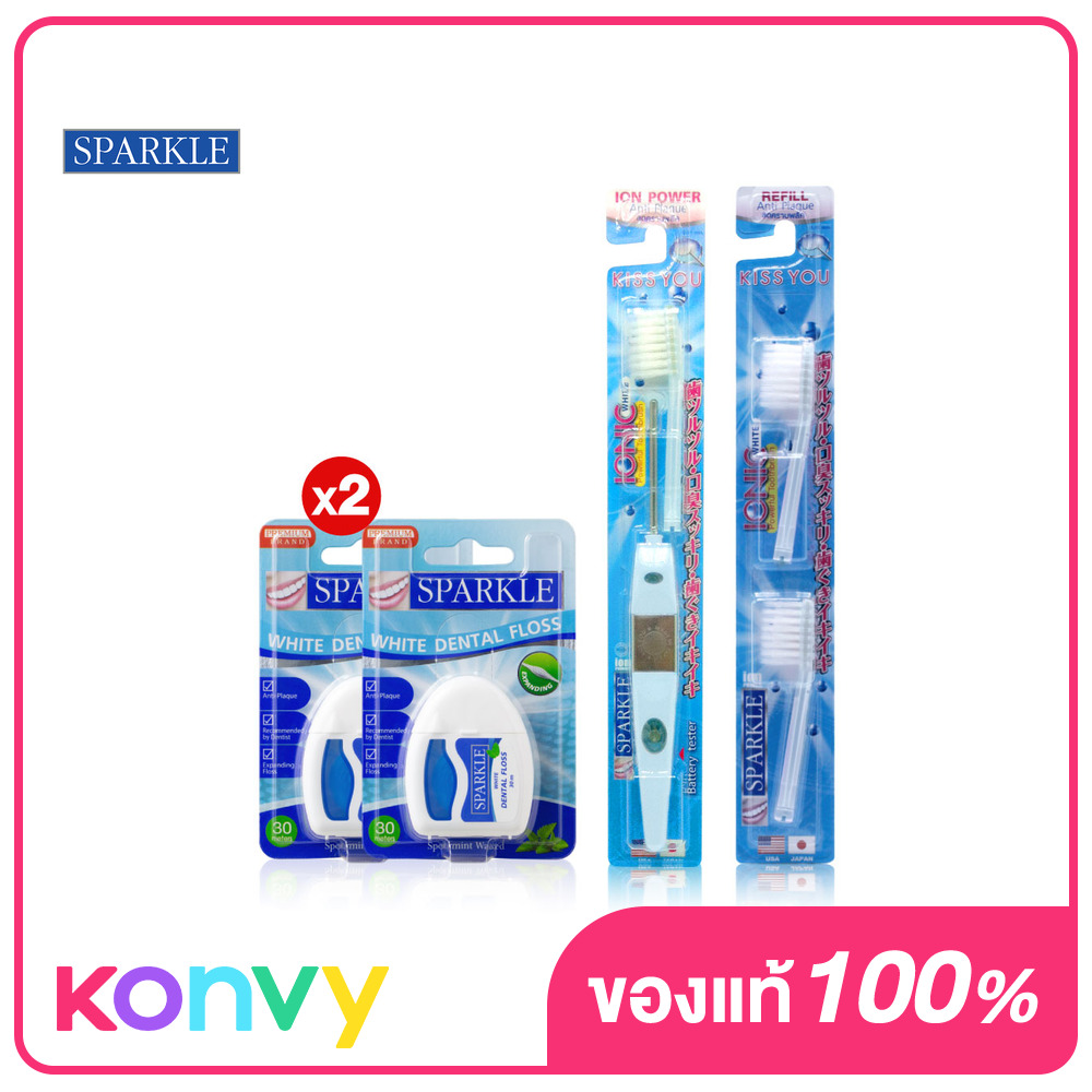 Sparkle Gift Set Dental Floss 2pcs + Ionic + Refill #White | Lazada.co.th