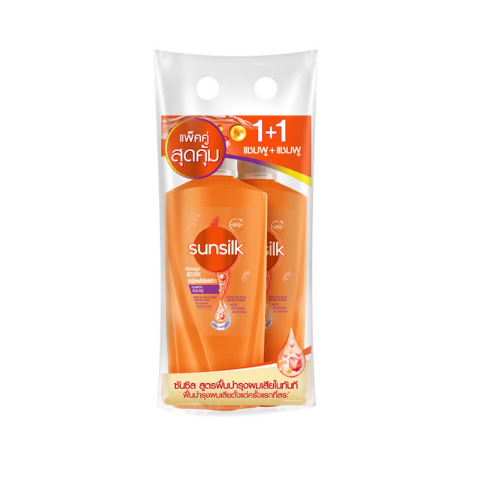 Sunsilk Shampoo Orange ซันซิล แชมพู สูตรบำรุงผมเสียในทันที สีส้ม 350 ...
