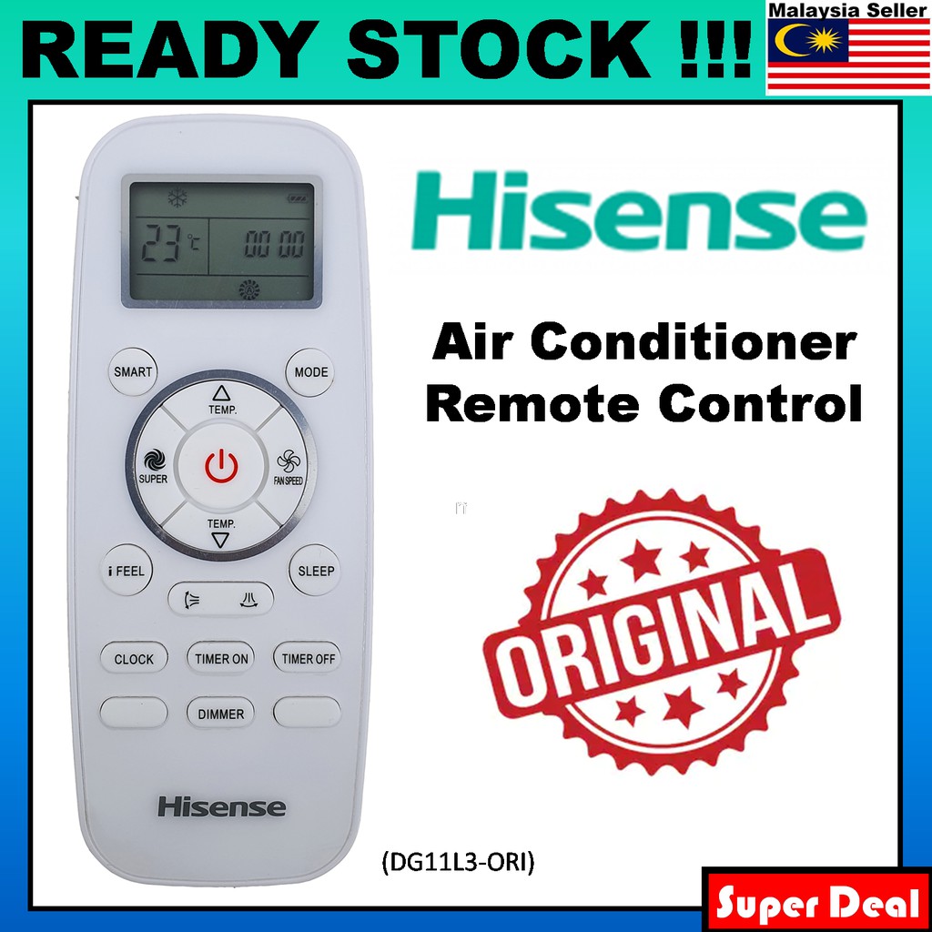 [ของแท้100] HISENSE Air Cond Aircon Aircond Air Conditioner Remote ...
