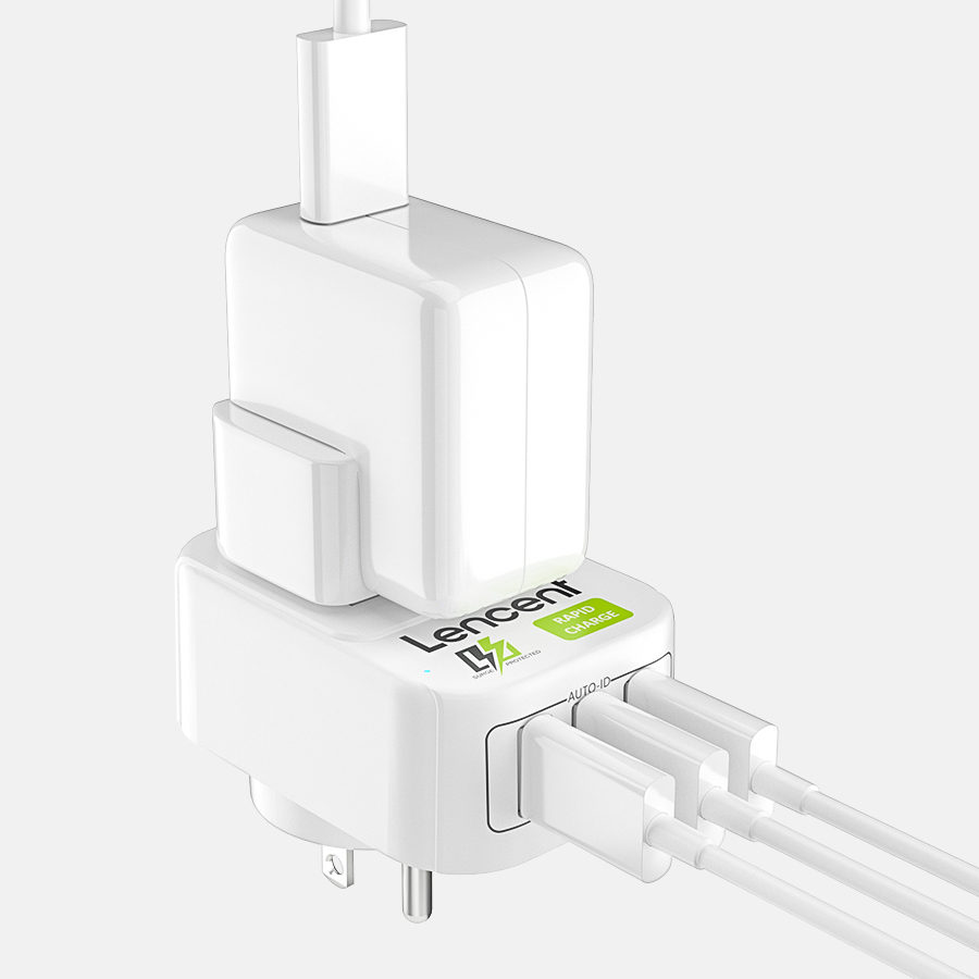 UK to US Plug Adapter with 3 USB Ports LENCENT Grounded UK to Thailand ...