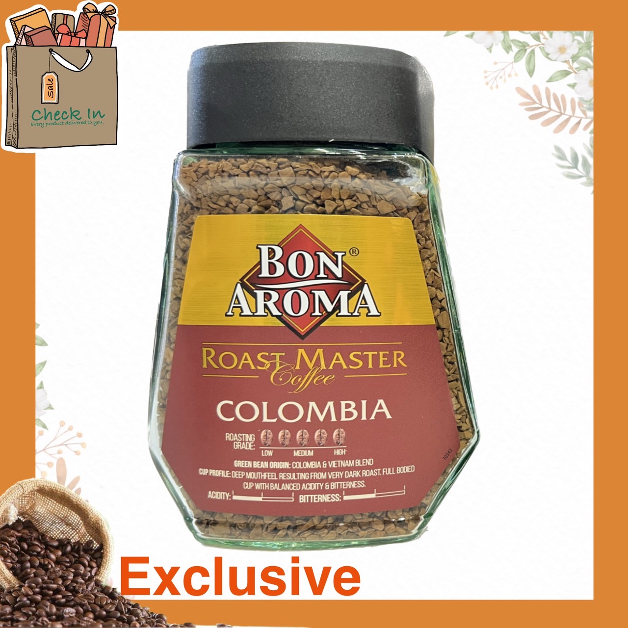 Bon Aroma Roast Master COLUMBIA 100 g กาแฟสำเร็จรูป ฟรีซดราย พรีเมียม ...
