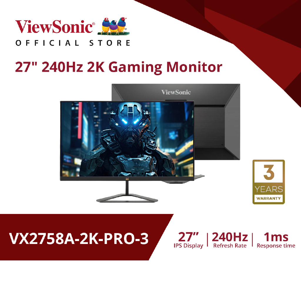 ViewSonic Gaming Monitor VX2758A-2K-PRO-3 / 27" / 240Hz / 2K /1ms (จอเกมมิ่ง,จอคอมเล่นเกมส์ ...