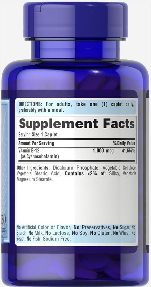 Puritan's Pride Vitamin B-12 1000 Mcg/250 caplets - healthy akeky - ThaiPick