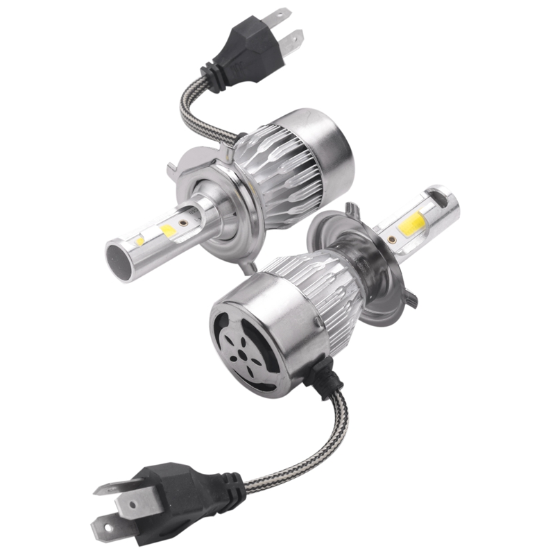 New 2pcs C6 LED Car Headlight Kit COB H4 36W 7600LM White Light Bulbs ...