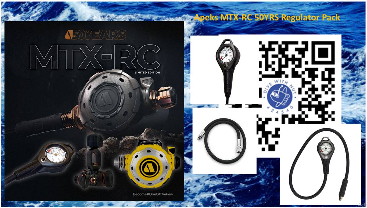 Apeks MTX-RC 50YRS Regulator Pack + PRESSURE GAUGE - Dive Instrument ...