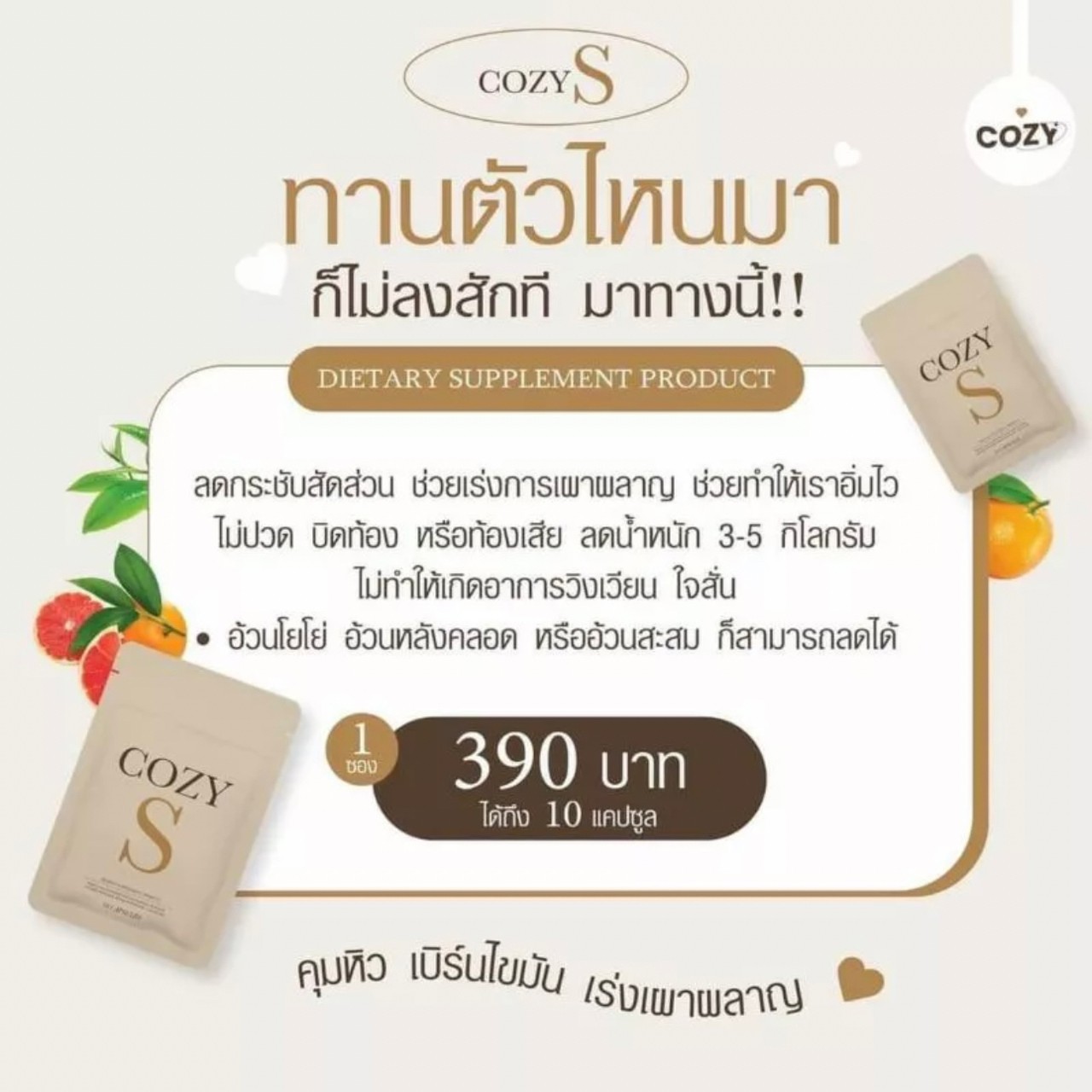 Cozy S Cozy Pro Fiber โคซี่เอส โคซี่ไฟเบอร์ (1 เซ็ท) - NC Shop. - ThaiPick