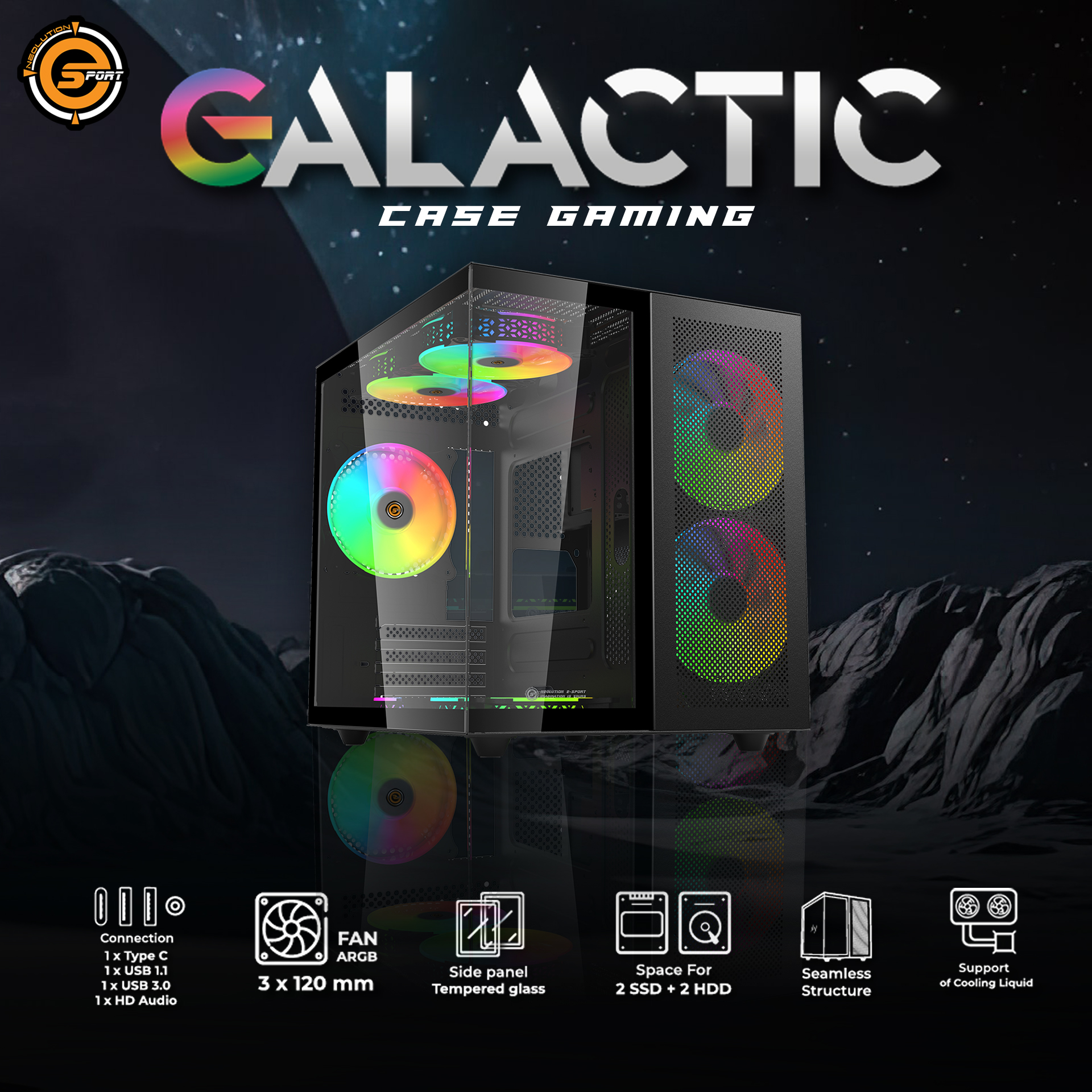 Neolution E-Sport Gaming Case GALACTIC เคสคอมพิวเตอร์ (รับประกัน 2 ปี) - Neolution E-Sport ...