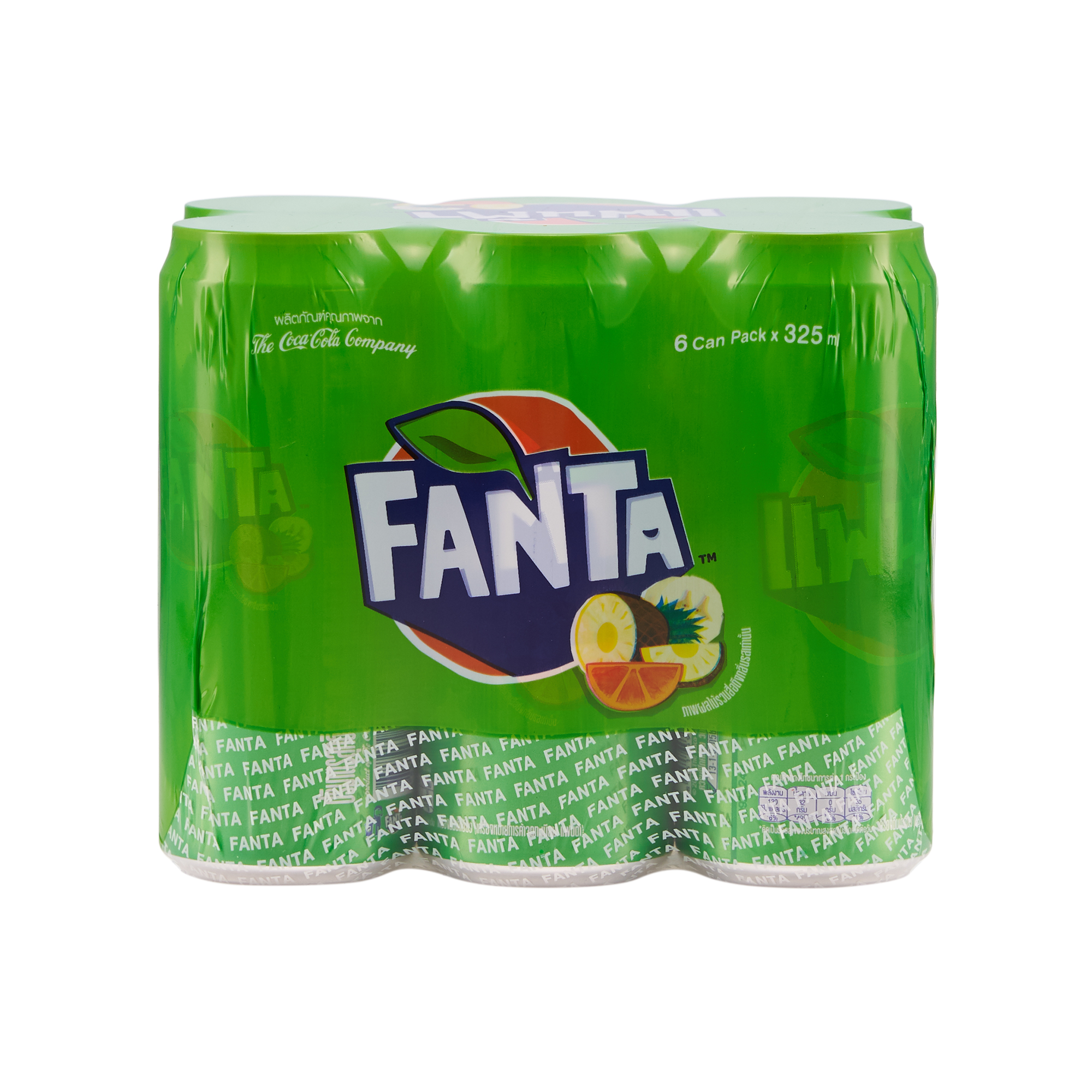 แฟนต้า น้ำอัดลม น้ำเขียว 325 มล. 6 กระป๋อง Fanta Soft Drink Fruit Punch ...
