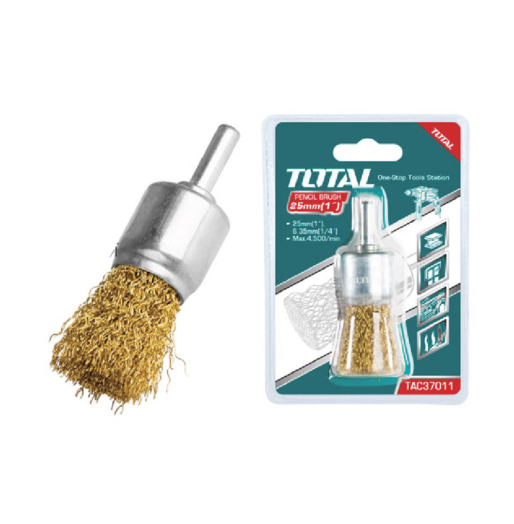 แปรงลวดพู่กันทองเหลือง ขนาด 1 นิ้ว แกน 1/4 นิ้ว รุ่น TAC37011 ( Pencil ...