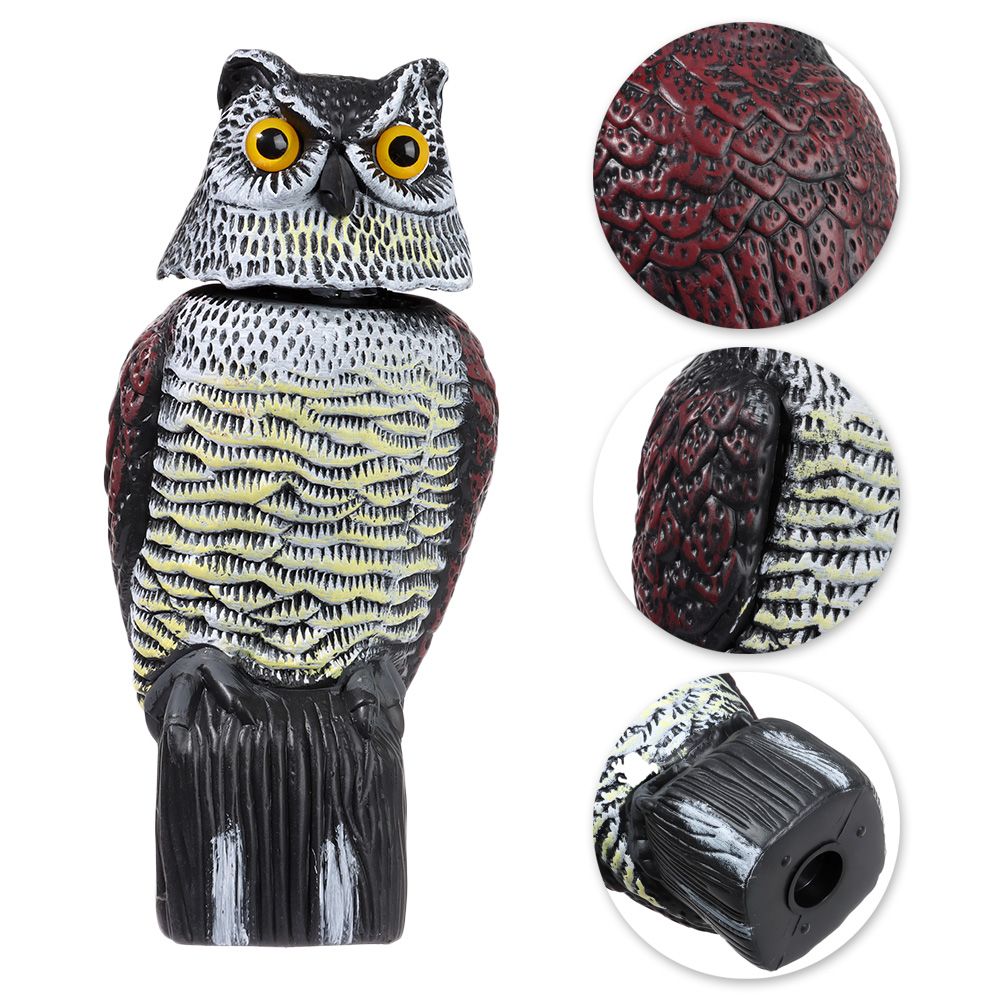 VHGG Realistic Large Size Rotating Head Scare Birds Away Pest Control ...