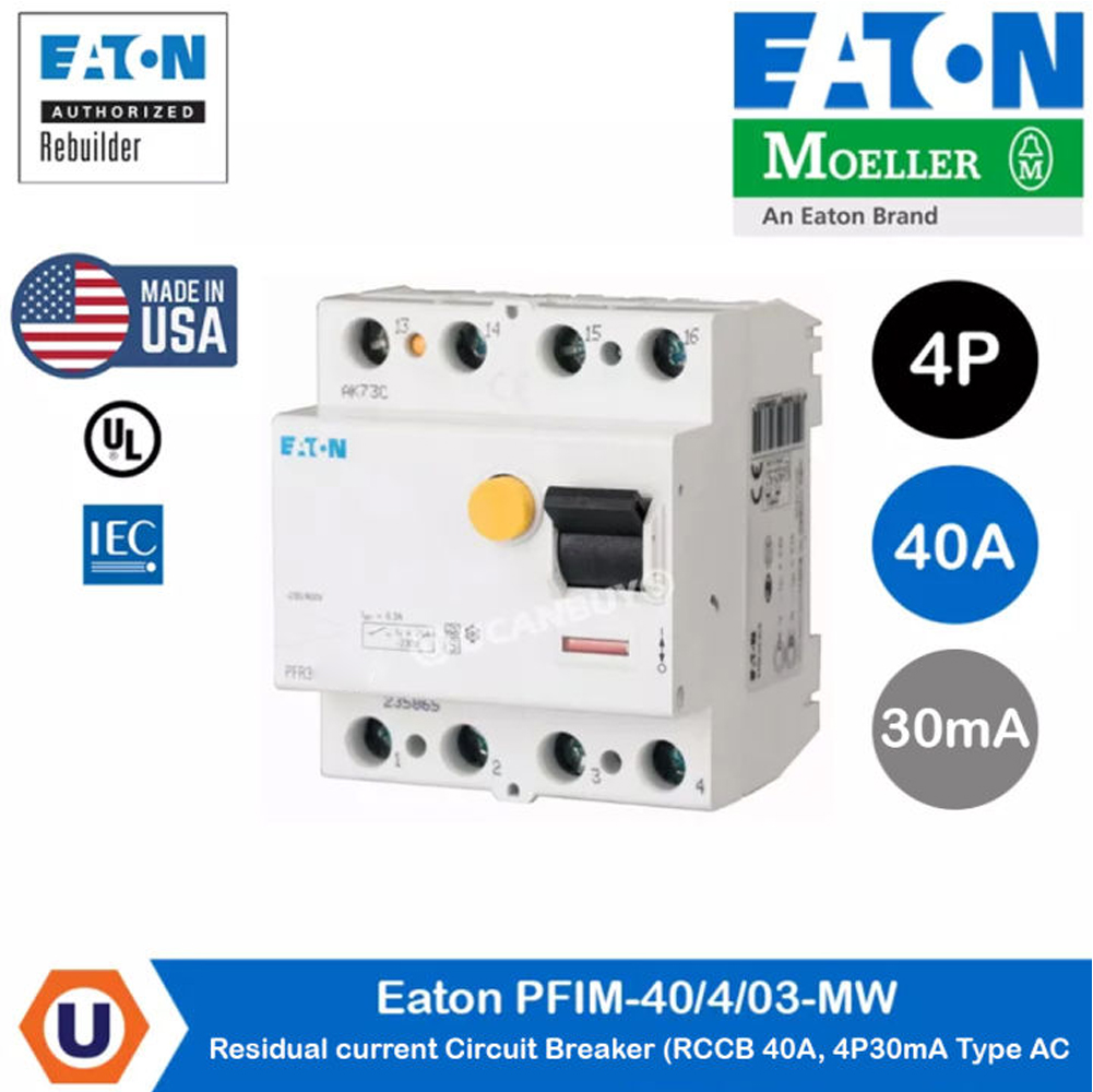 EATON PFIM-40/4/003 Residual current circuit breaker (RCCB), 40A, 4p ...